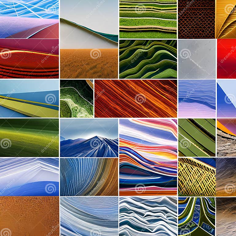 A Collage of Abstract Shapes, Textures, and Layers, Resulting in a ...