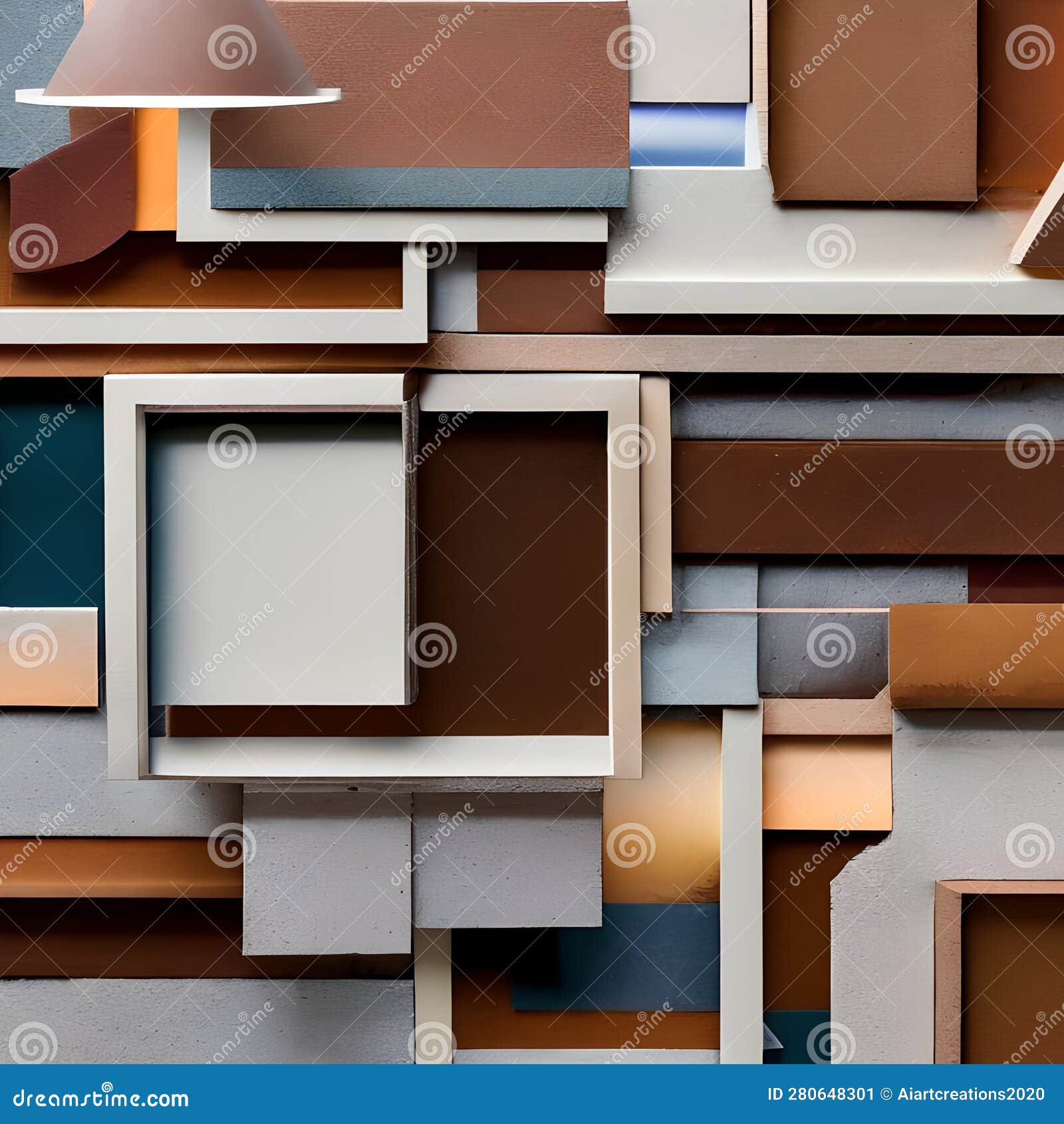 A Collage of Abstract Shapes, Textures, and Layers, Resulting in a ...