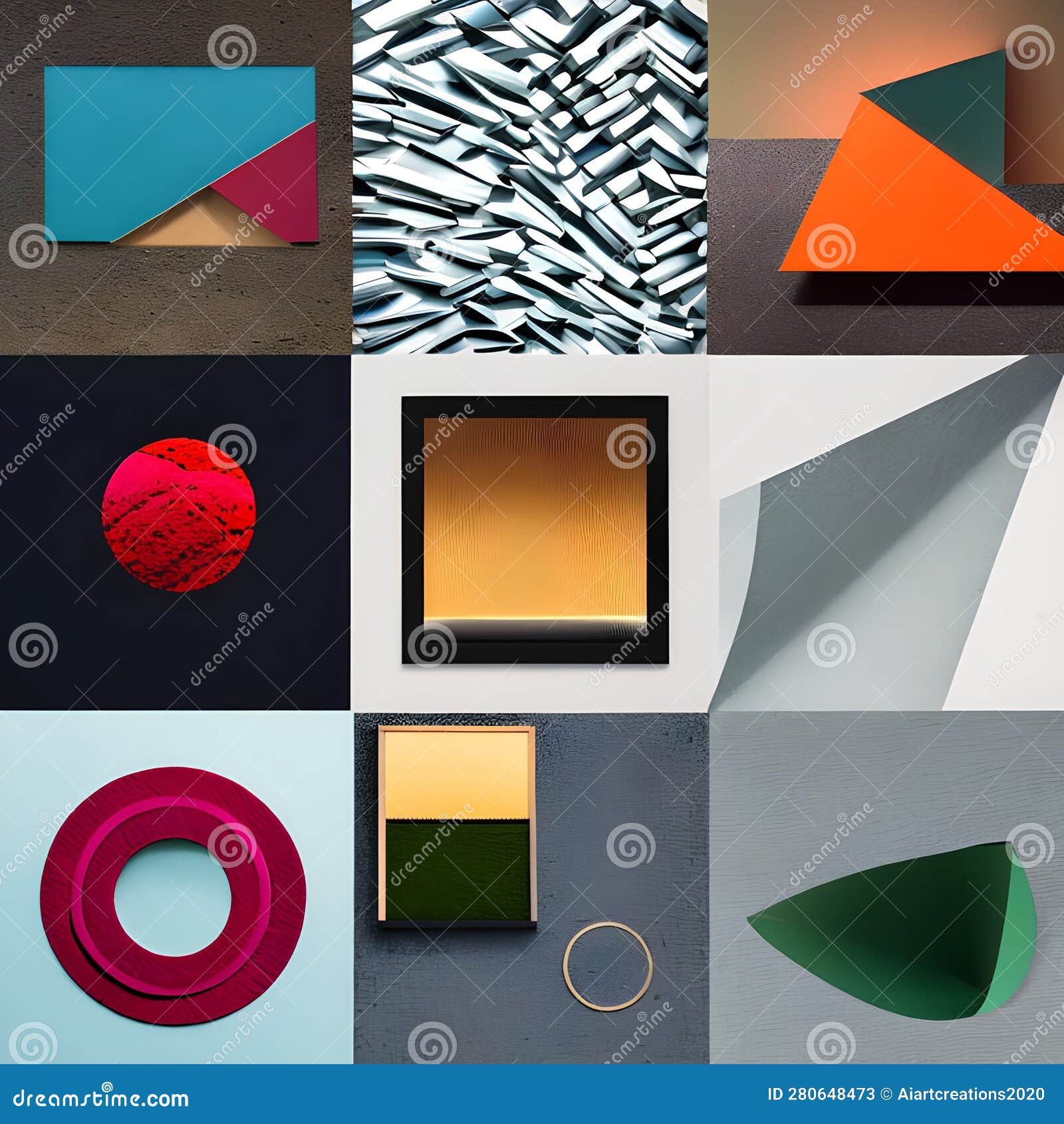 A Collage of Abstract Shapes, Textures, and Layers, Resulting in a ...