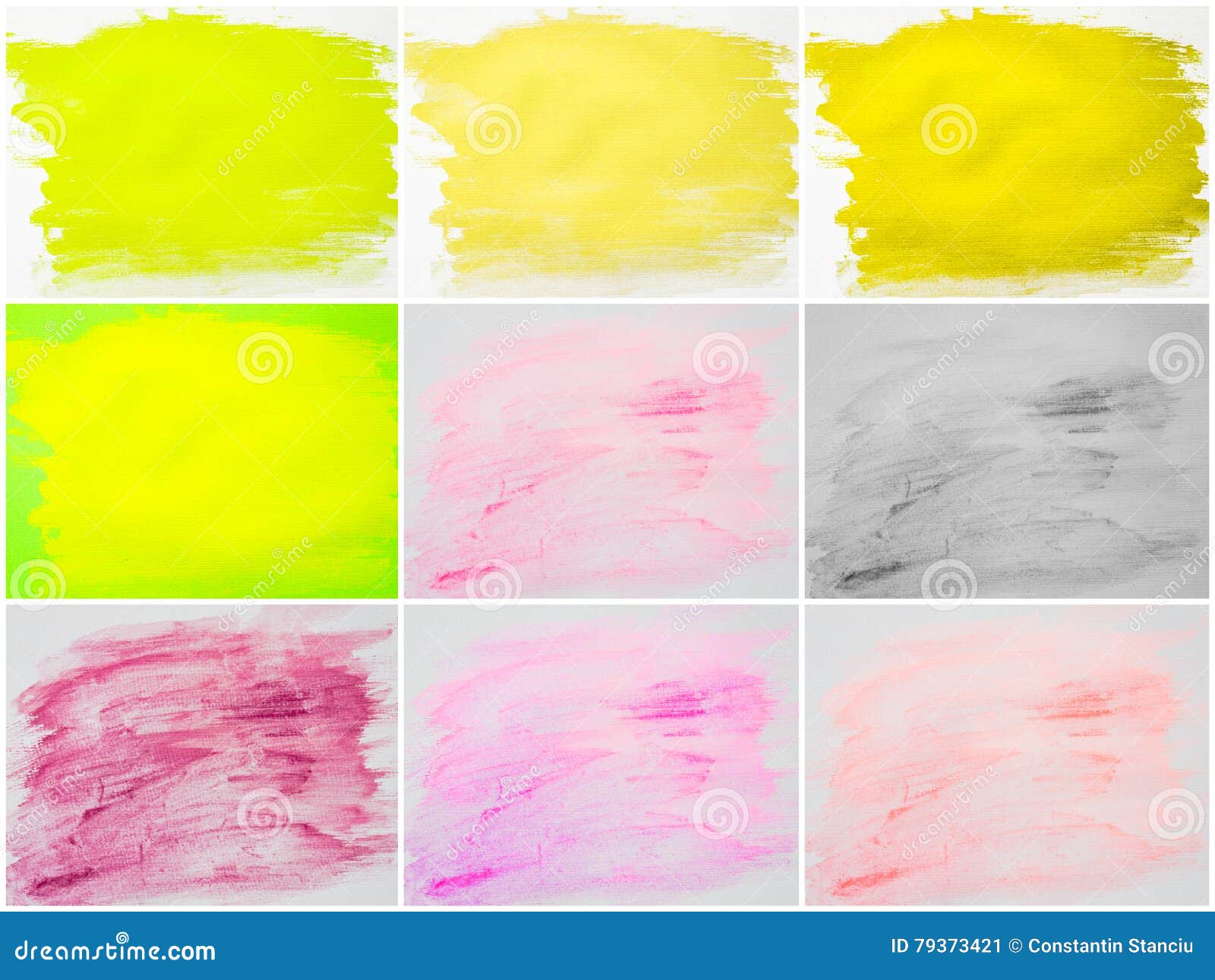 Collage of Abstract Water Color Textured Backgrounds Stock Illustration ...
