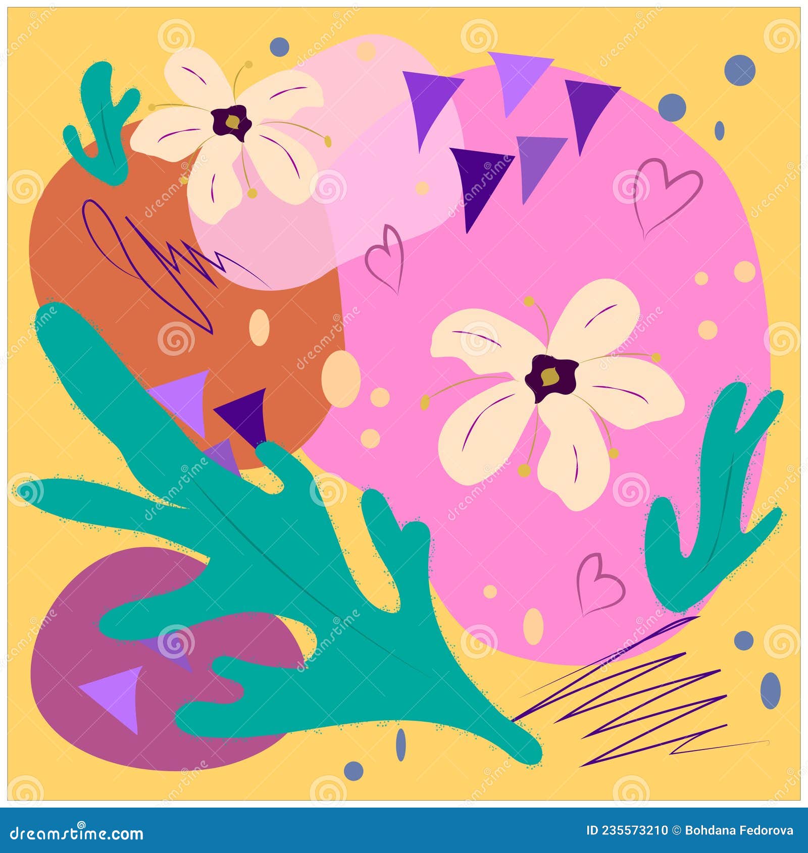 Collage Abstracto De Colores Vivos En Colores Alegres Ilustración del ...