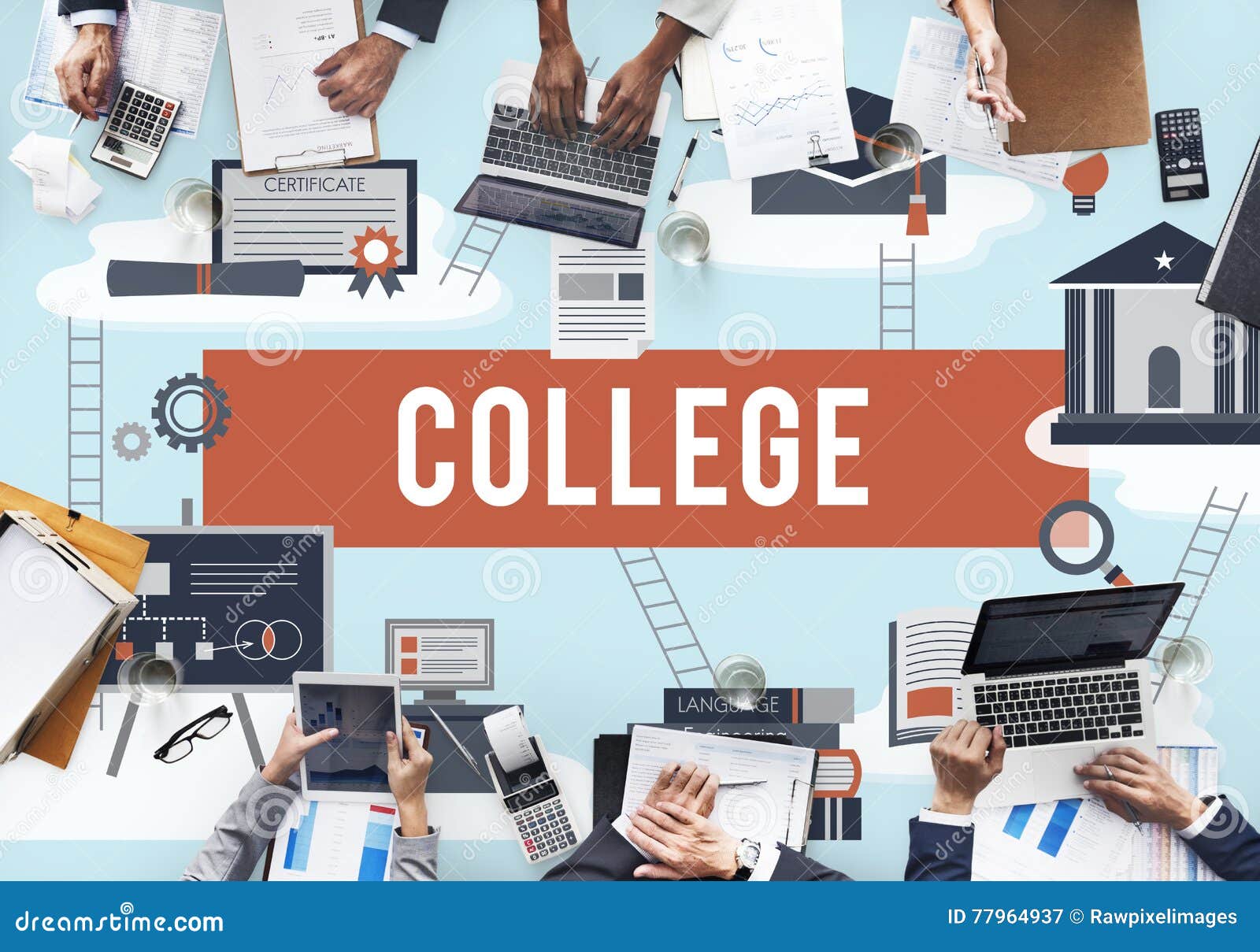 Collage Academic Education Institution Concept Stock Image - Image of ...