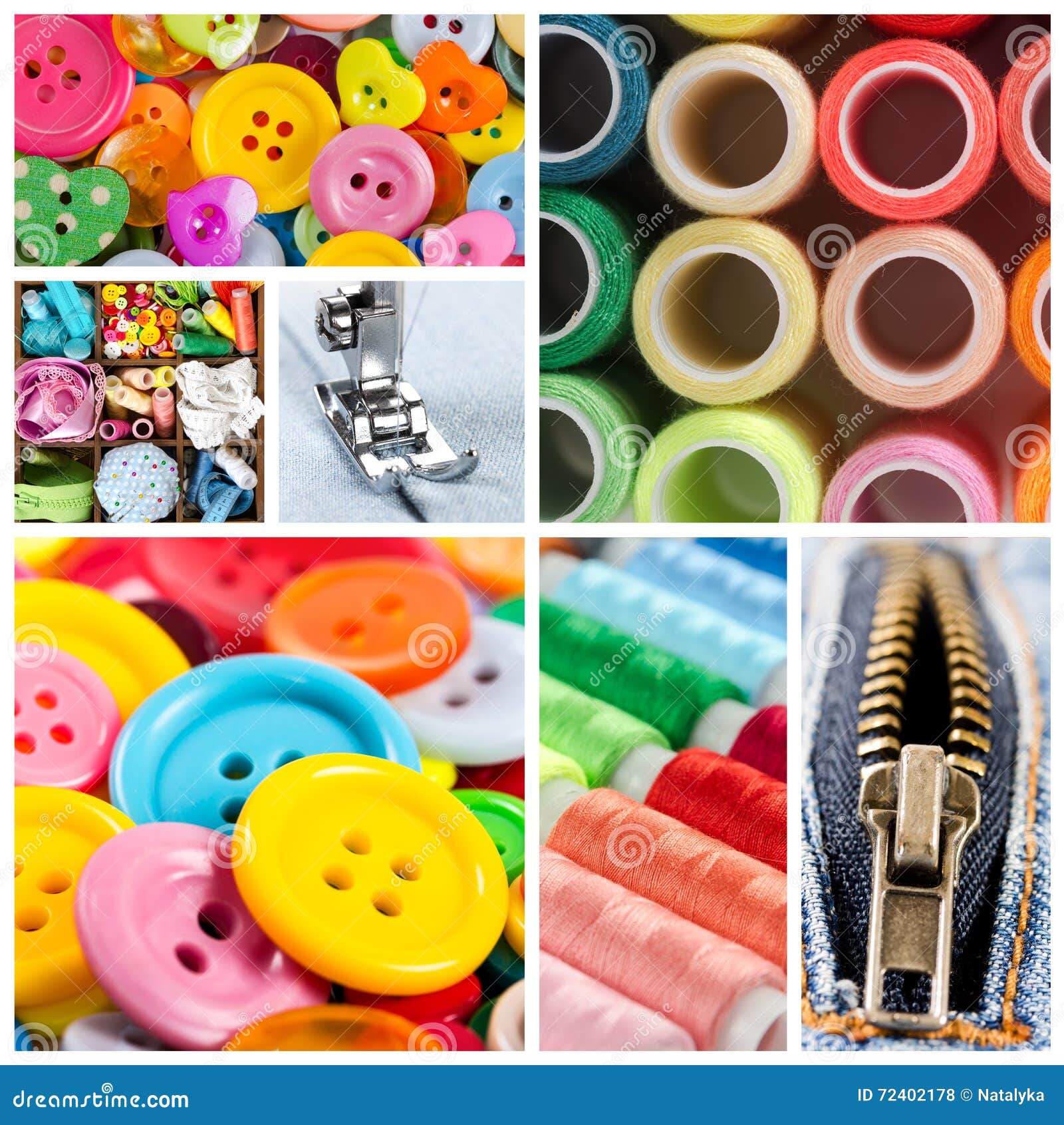 Collage of Accessories for Sewing Stock Photo - Image of shuttle, pins ...