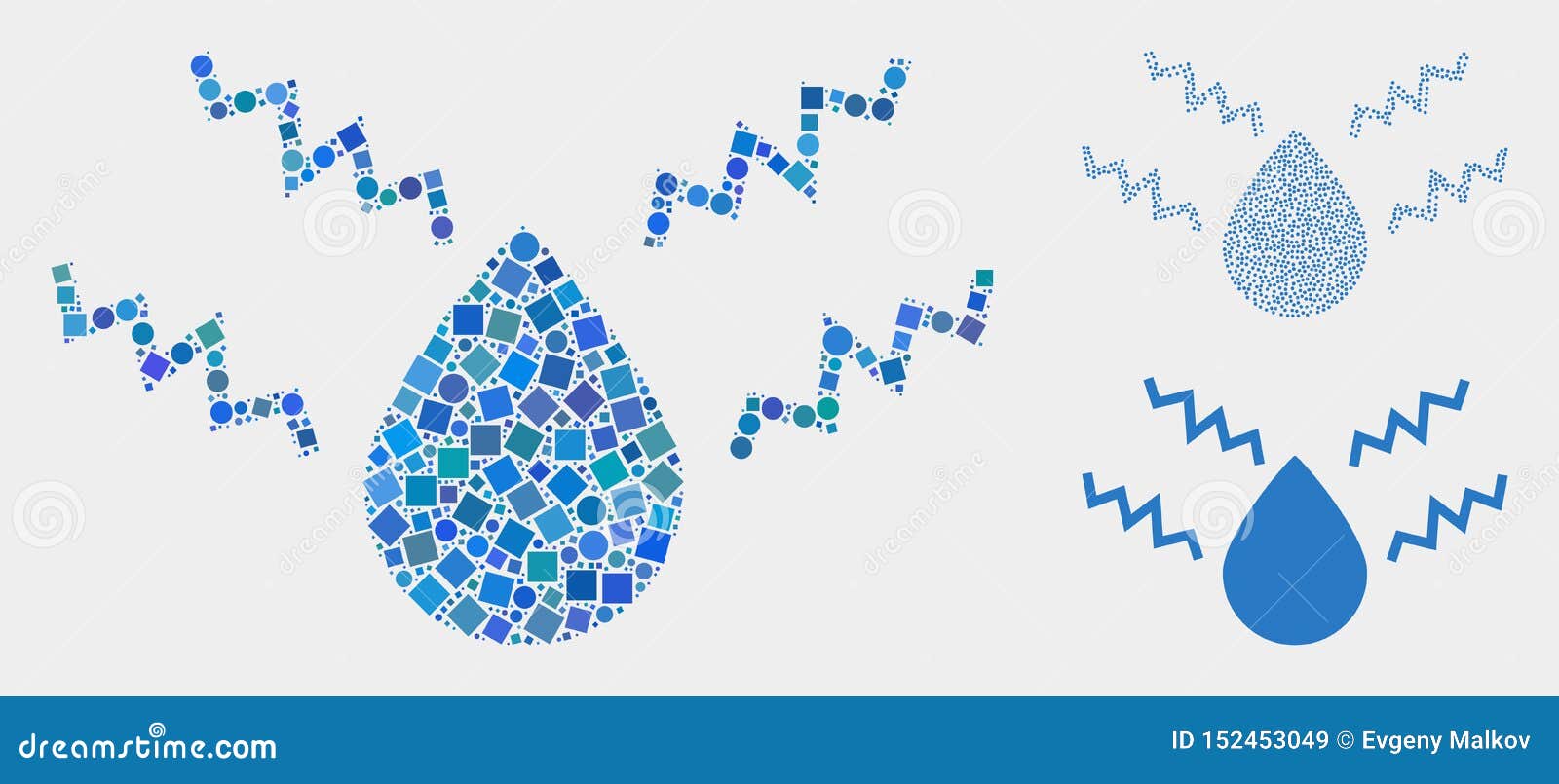 Acid Drop Icon Mosaics of Squares and Circles Stock Vector ...