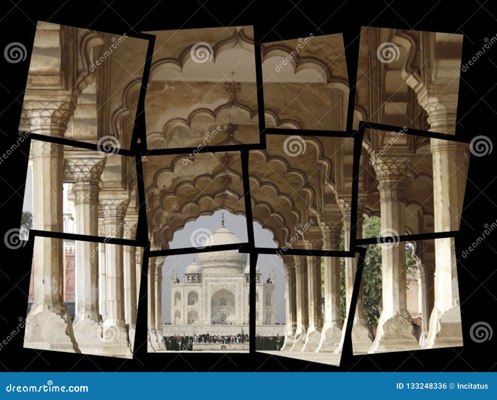 COLLAGE of AGRA stock photo. Image of mahal, palace - 133248336