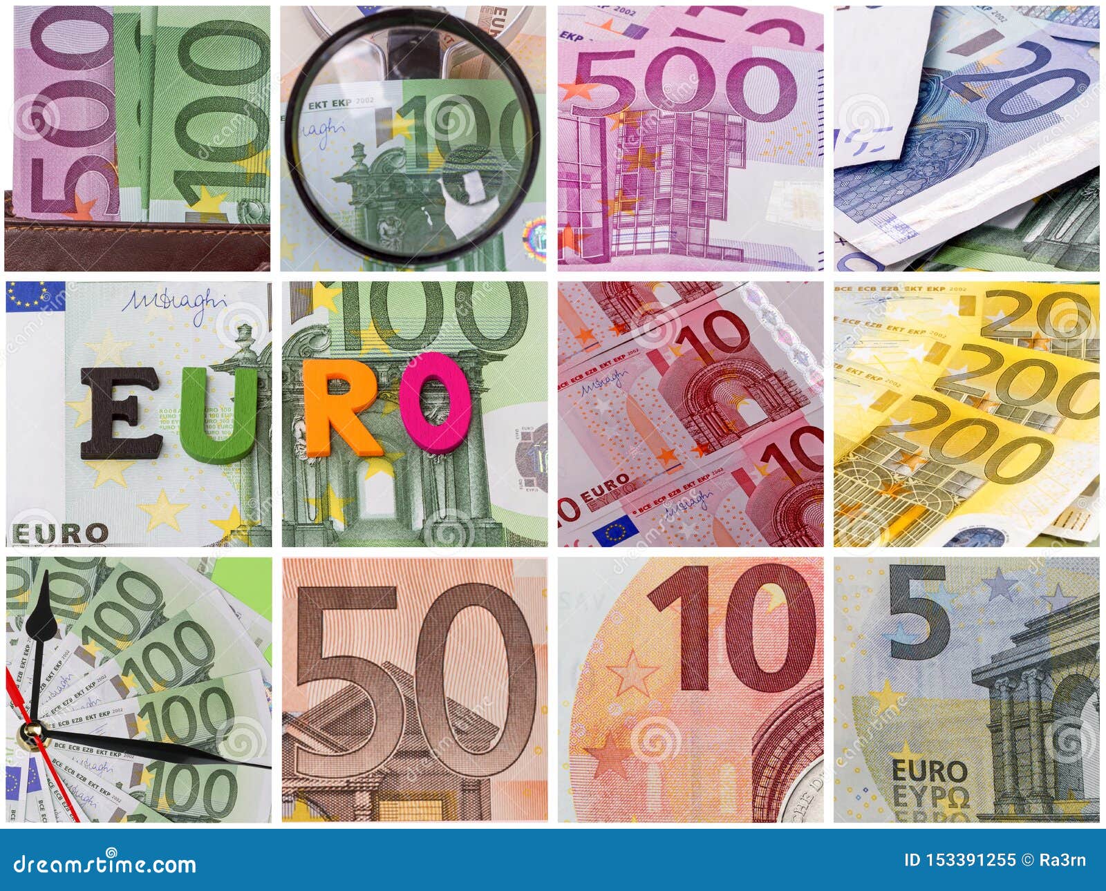 Collage all paper euro stock image. Image of number - 153391255