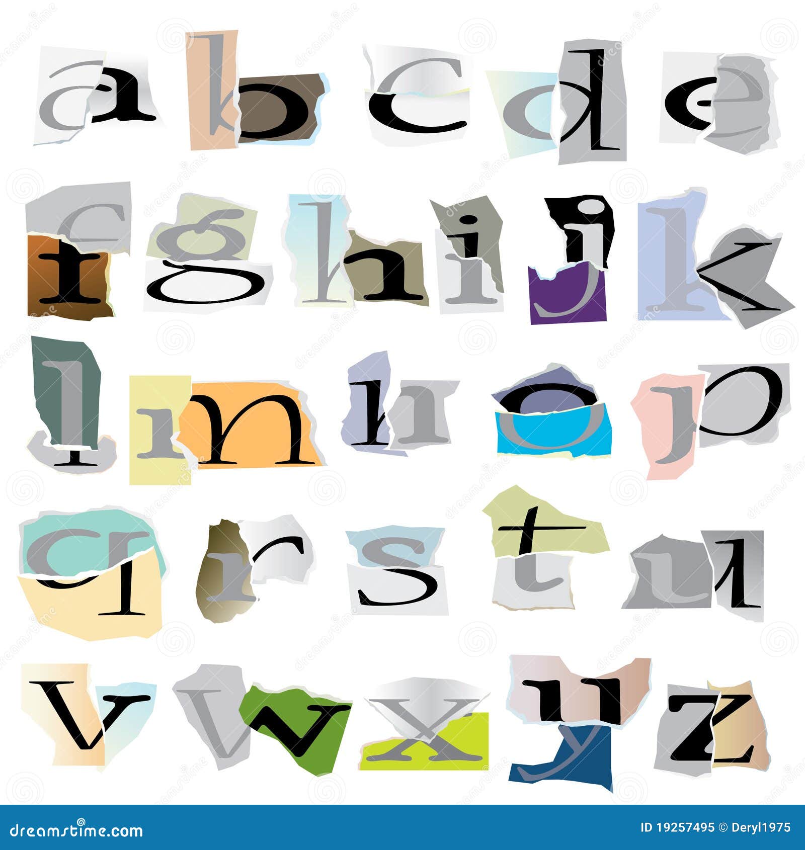 Collage alphabet stock illustration. Illustration of anonymous - 19257495