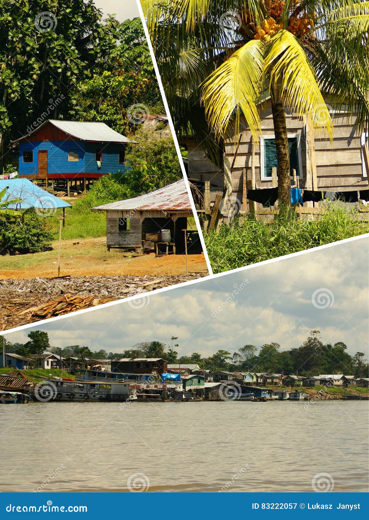 Collage of Amazonia,Peru My Photos Stock Image - Image of cliff, blue ...