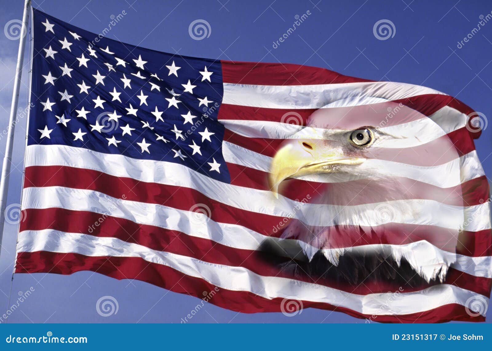 American Flag Waving Eagle