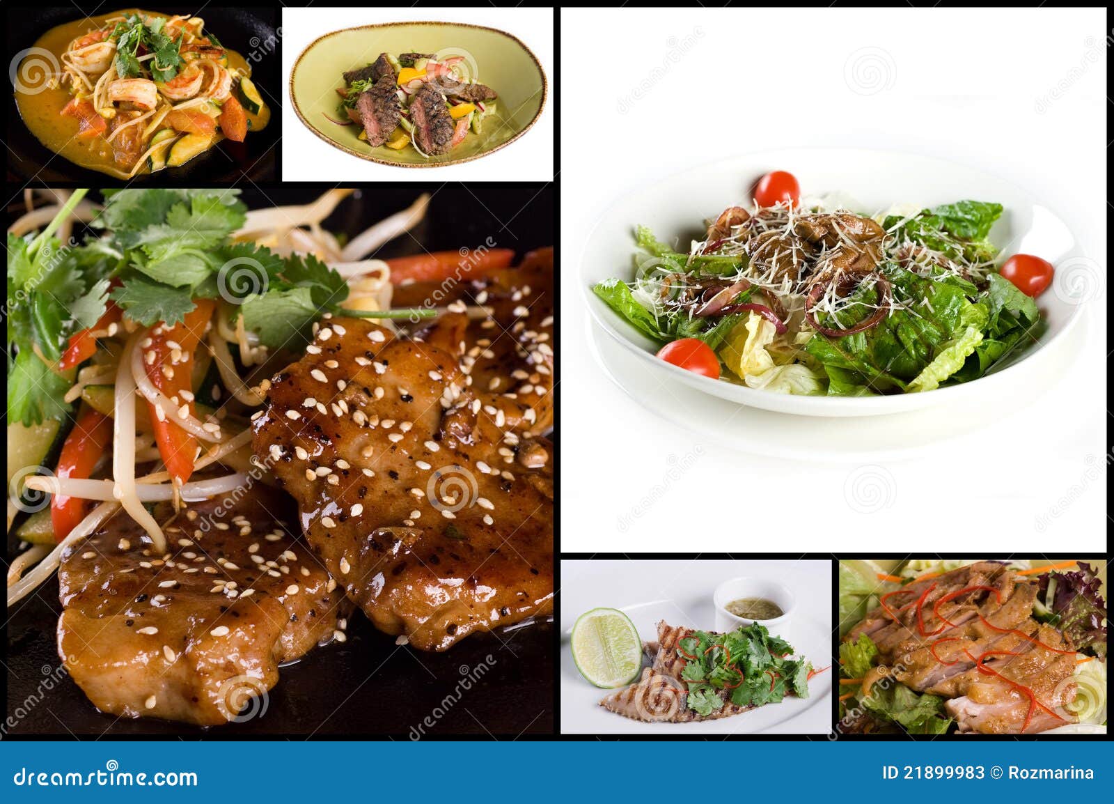 Collage of Appetizers and Salads Stock Image - Image of collage, herbs ...