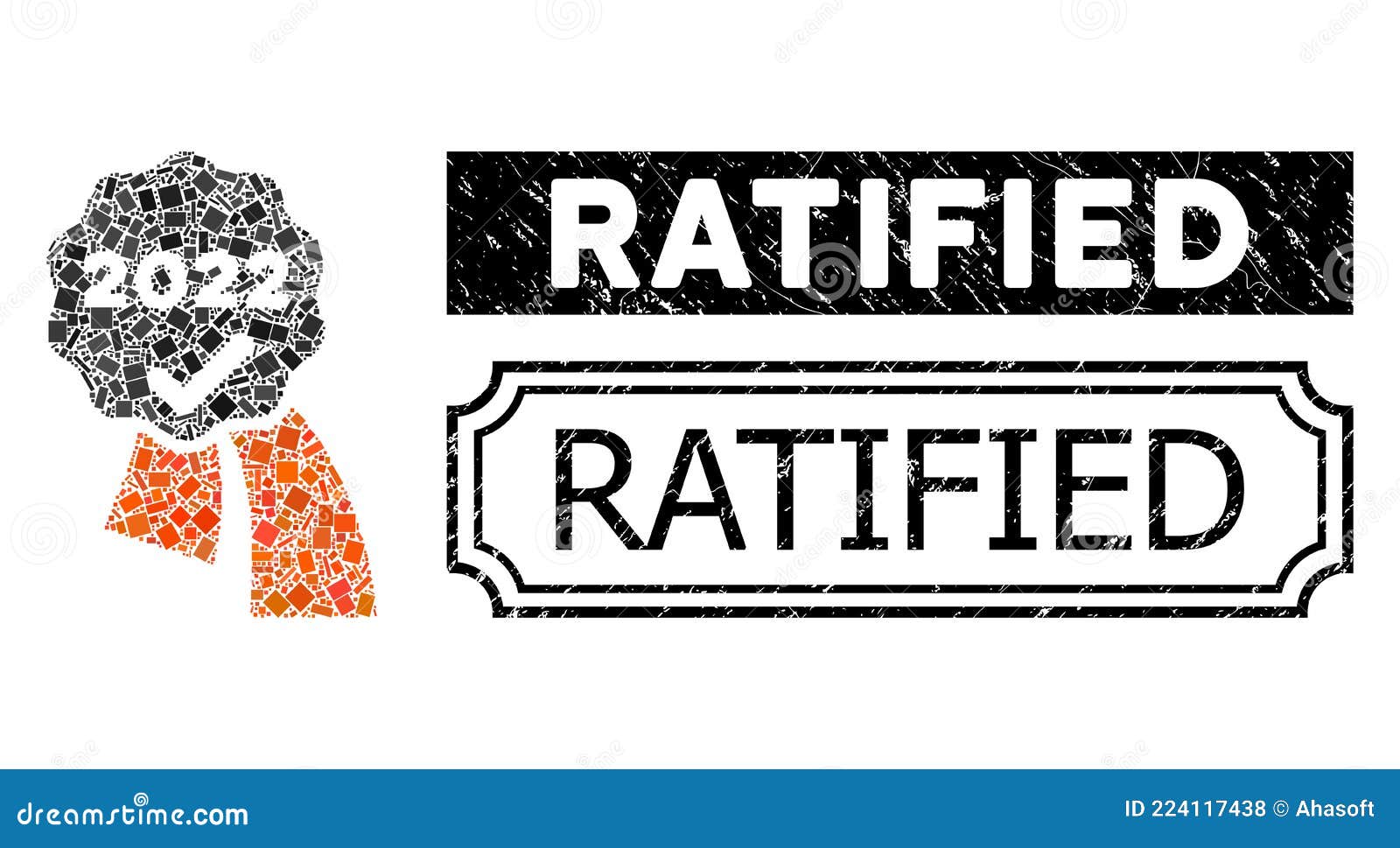 Ratified Black Stamp Vector Illustration | CartoonDealer.com #123419844