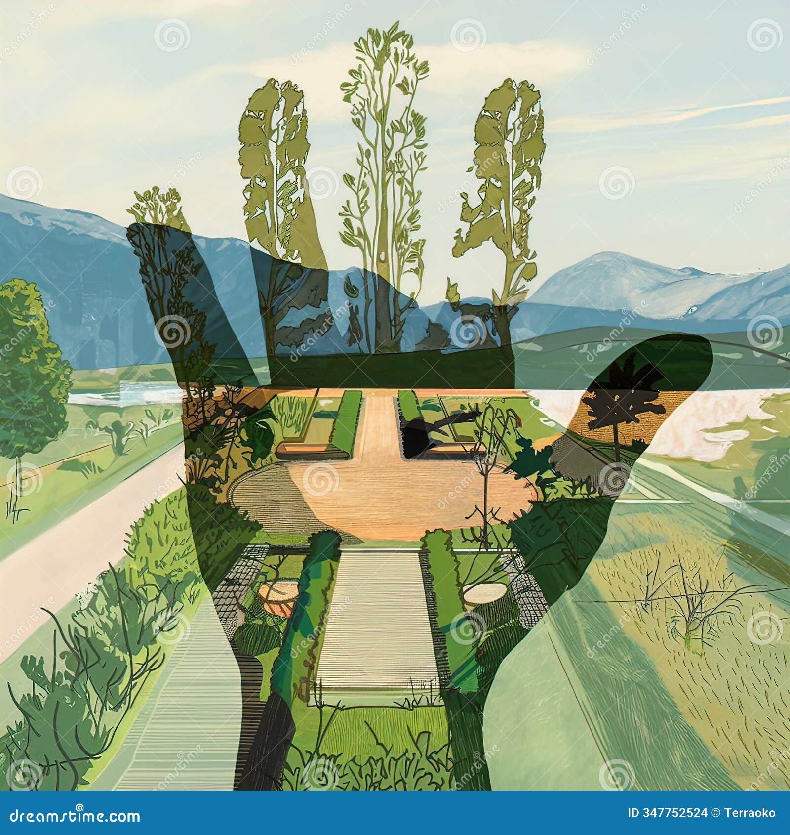 Collage of an Architectural Bureau, Minimalist House and Garden Plan ...