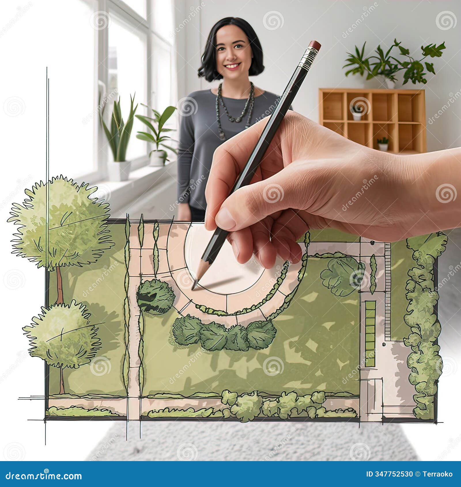 Collage of an Architectural Bureau, Minimalist House and Garden Plan ...