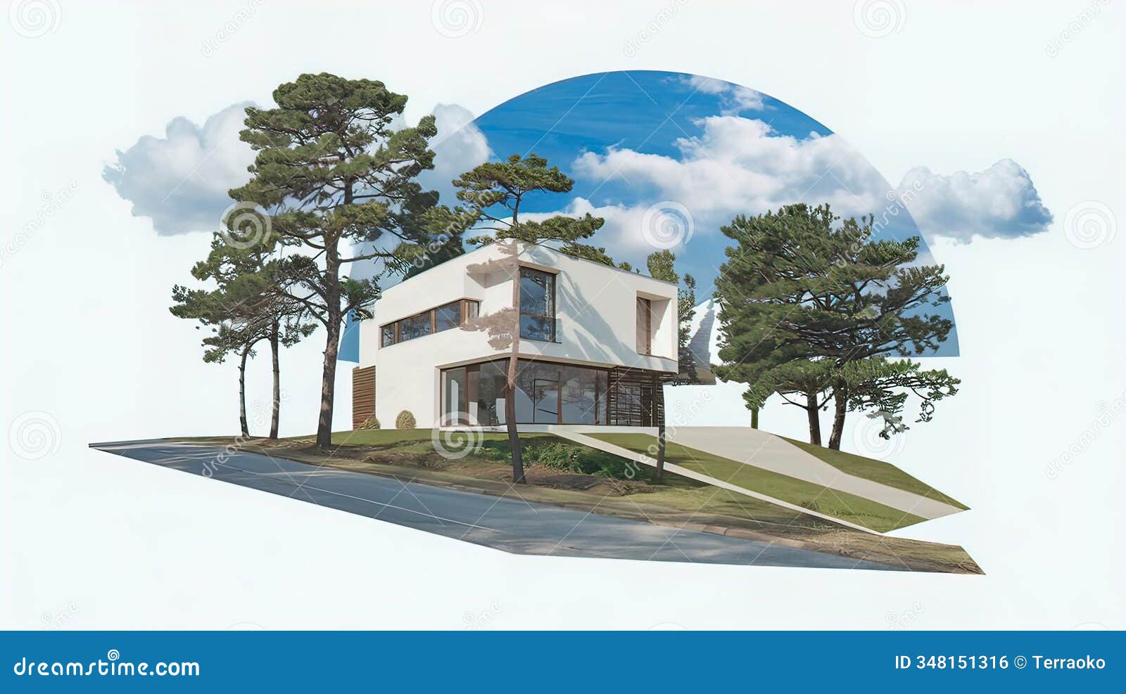 Collage of an Architectural Bureau, Minimalist House and Garden Plan ...