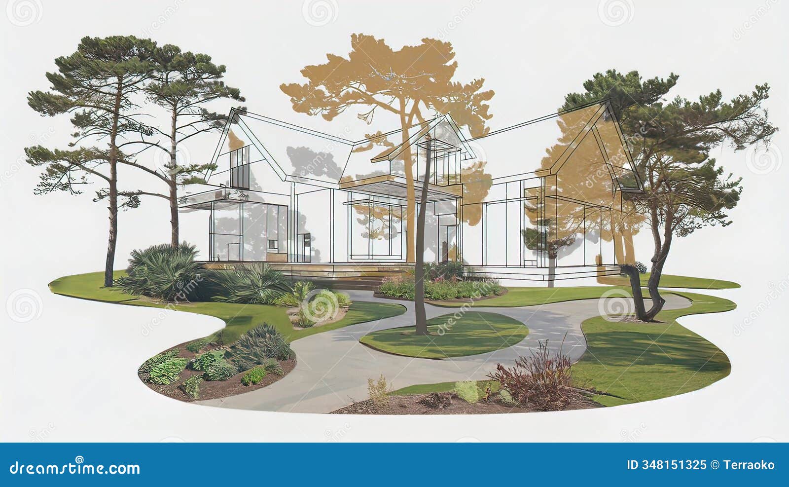 Collage of an Architectural Bureau, Minimalist House and Garden Plan ...