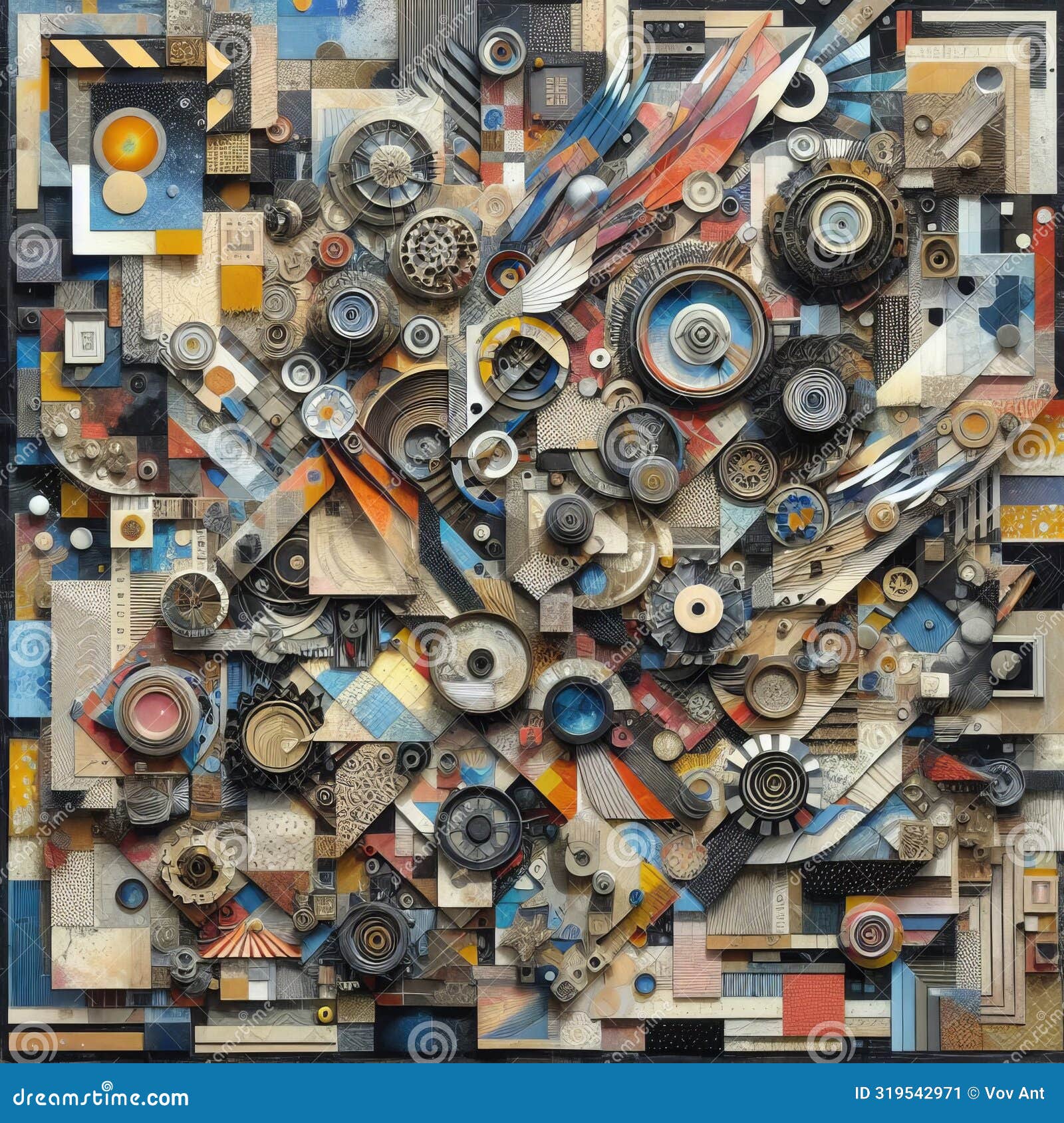 Collage Art a Dynamic and Layered Artwork Assembled from Dife Stock ...