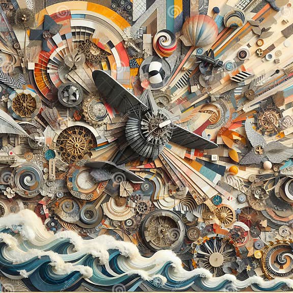 Collage Art a Dynamic and Layered Artwork Assembled from Dife Stock ...