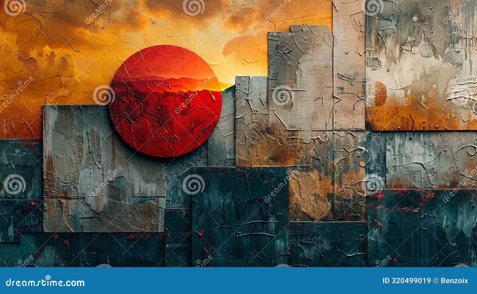 A Collage Art Piece Featuring Abstract Designs and Textures Stock Image ...