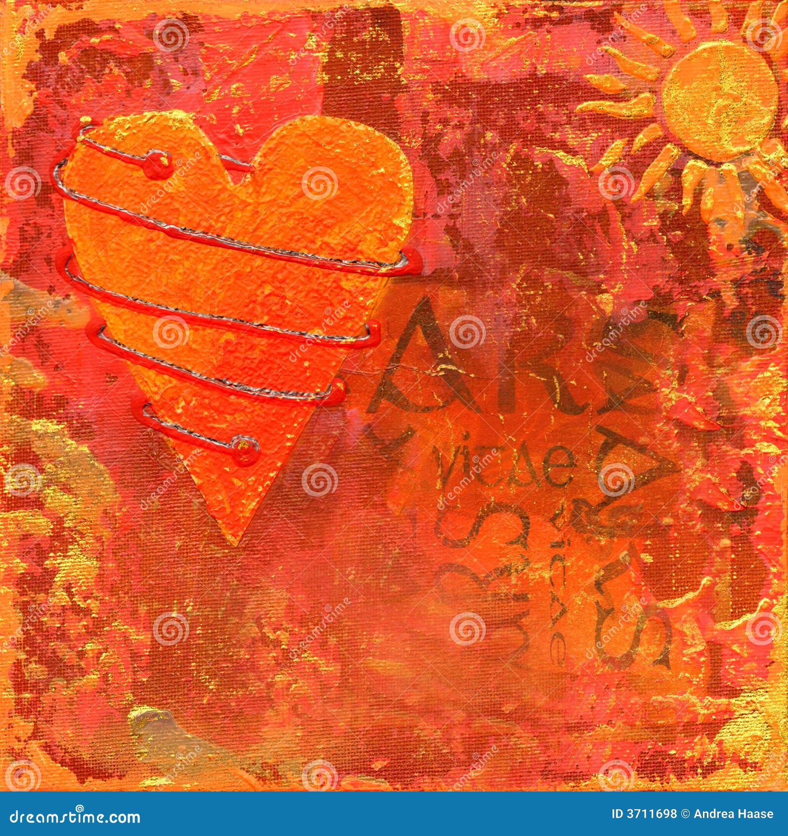 Collage artwork with heart stock illustration. Illustration of ...