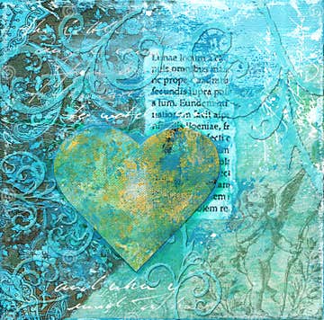 Collage artwork with heart stock illustration. Illustration of ...