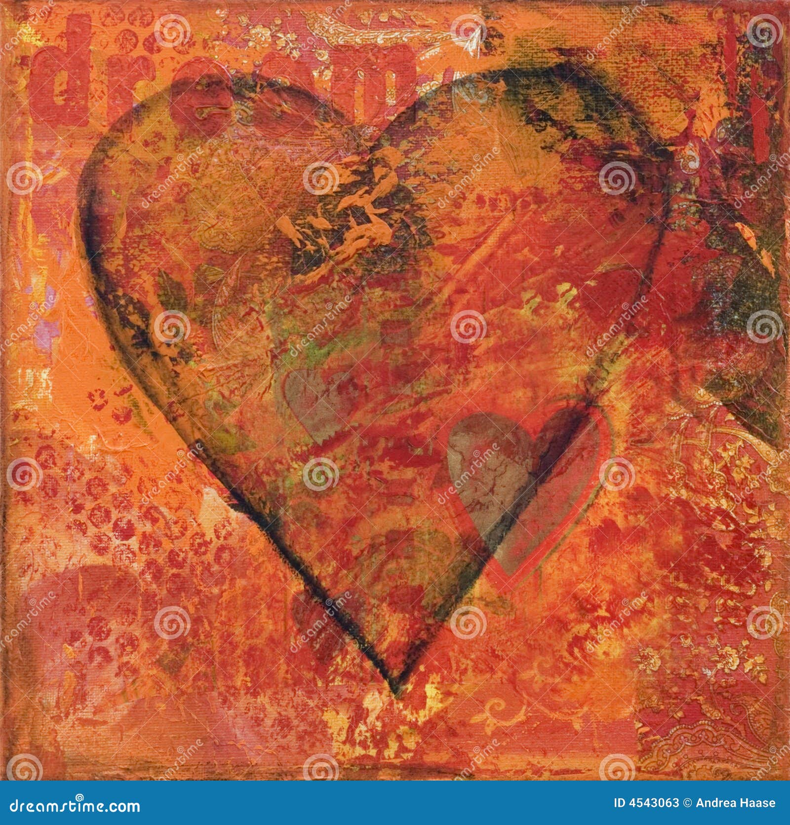 Collage artwork heart stock illustration. Illustration of painting ...