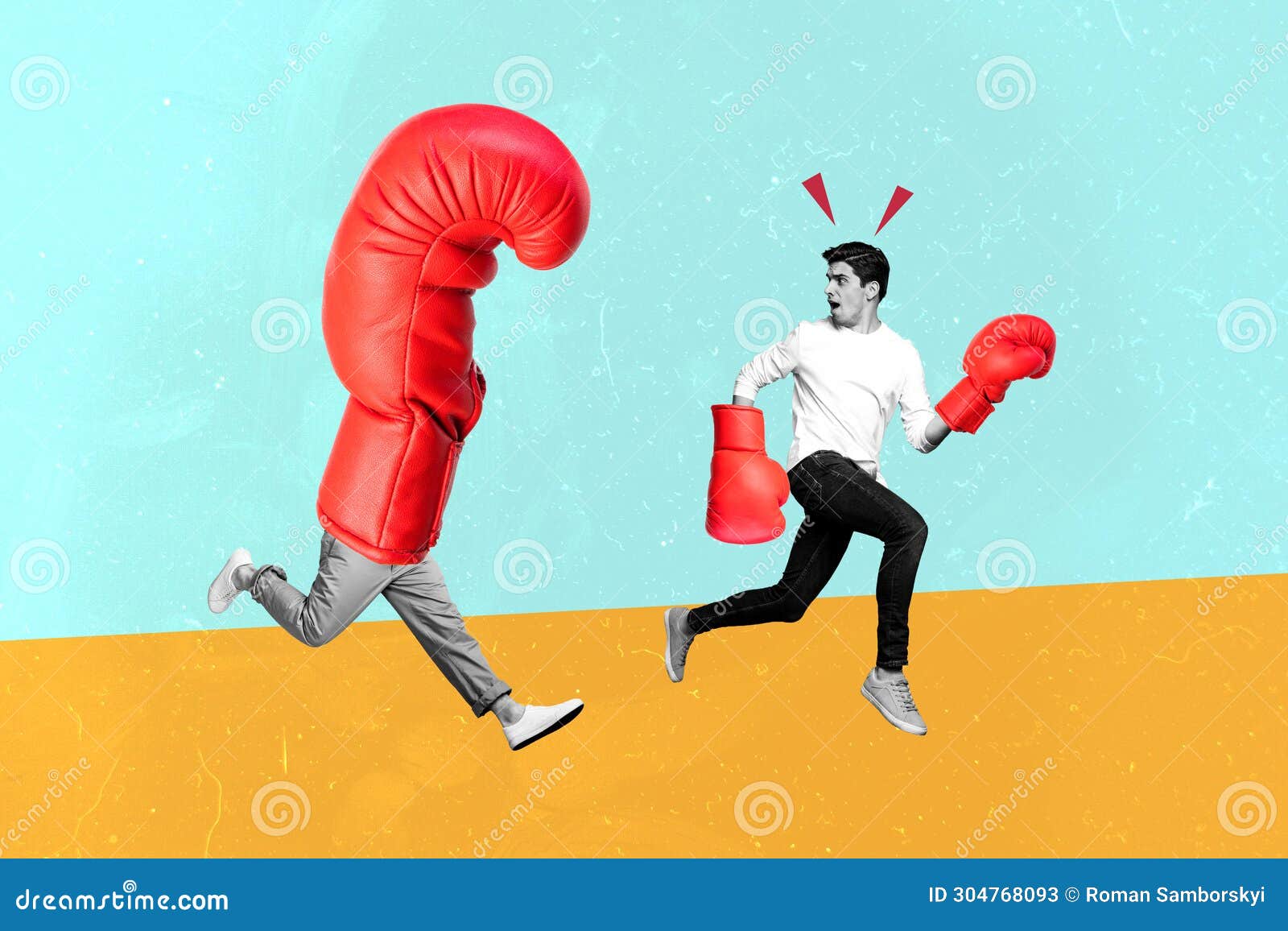 Artwork Image Collage Of Weak Powerless Girl Loser Obeys Dictator Boos ...