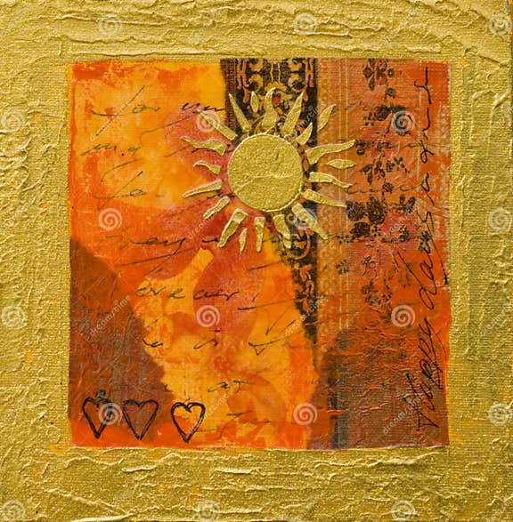 Collage artwork with sun stock illustration. Illustration of unique ...