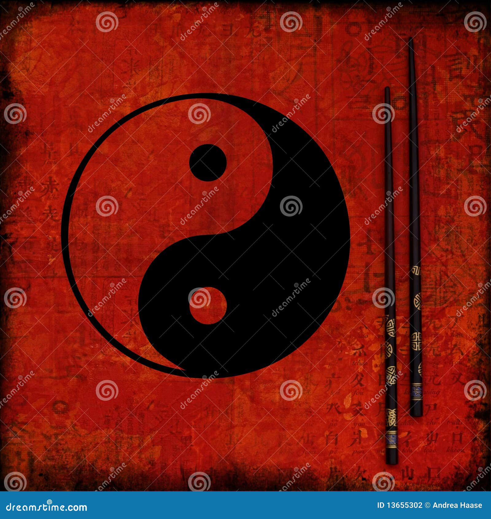 Collage artwork ying yang stock illustration. Illustration of text ...