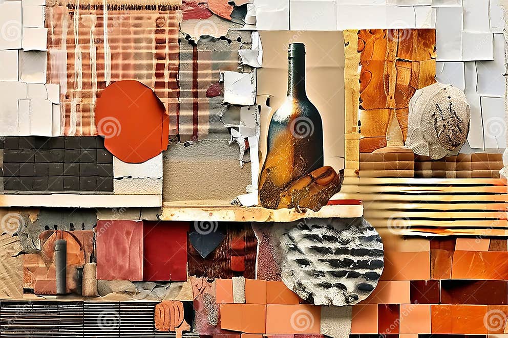 Collage Assembling Different Materials and Textures To Create a Stock ...