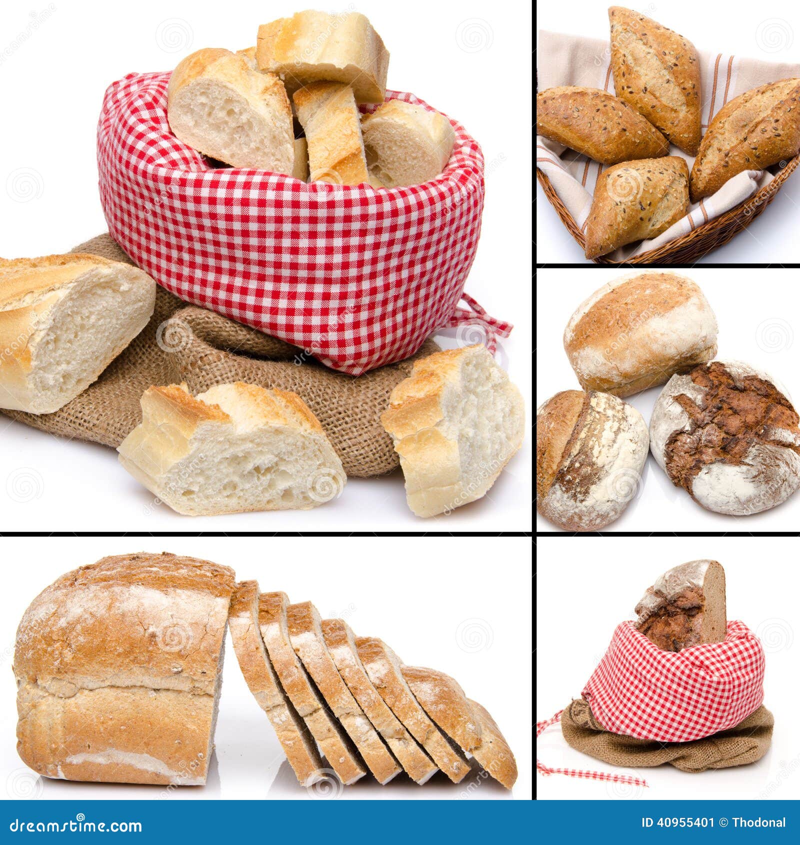 Collage of Assortment of Bread Stock Image - Image of burlap, kitchen ...