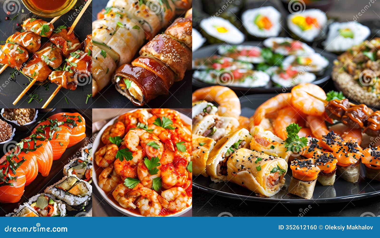 Collage. Assortment of Dishes from Different Countries of the World ...
