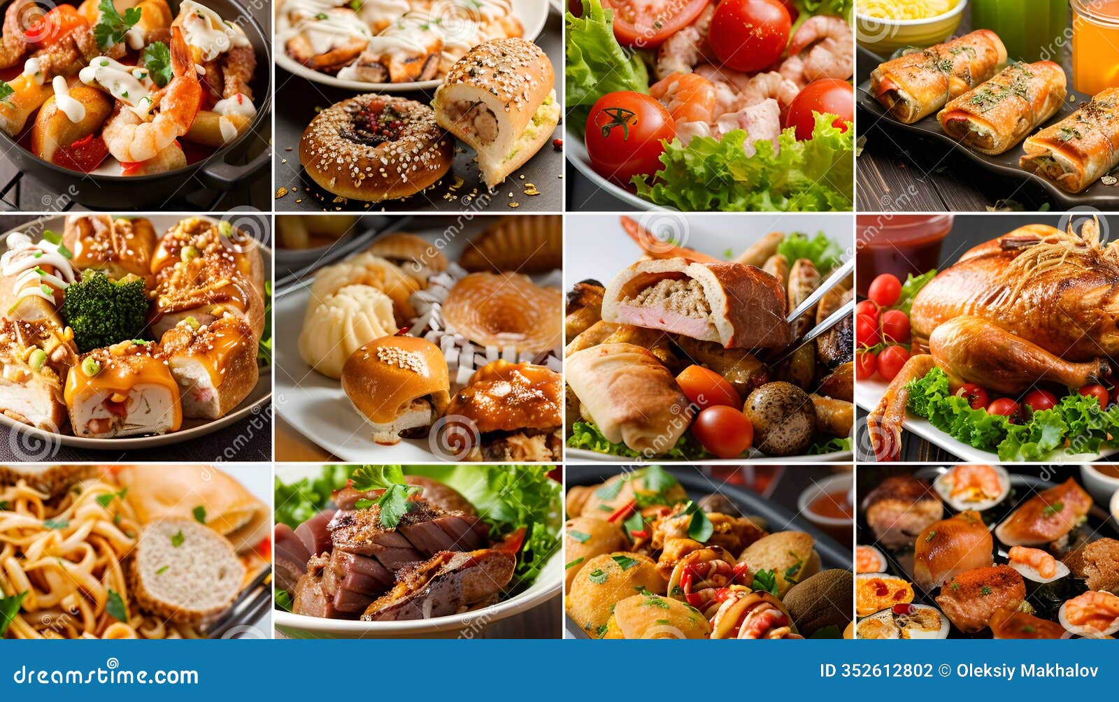 Collage. Assortment of Dishes from Different Countries of the World ...