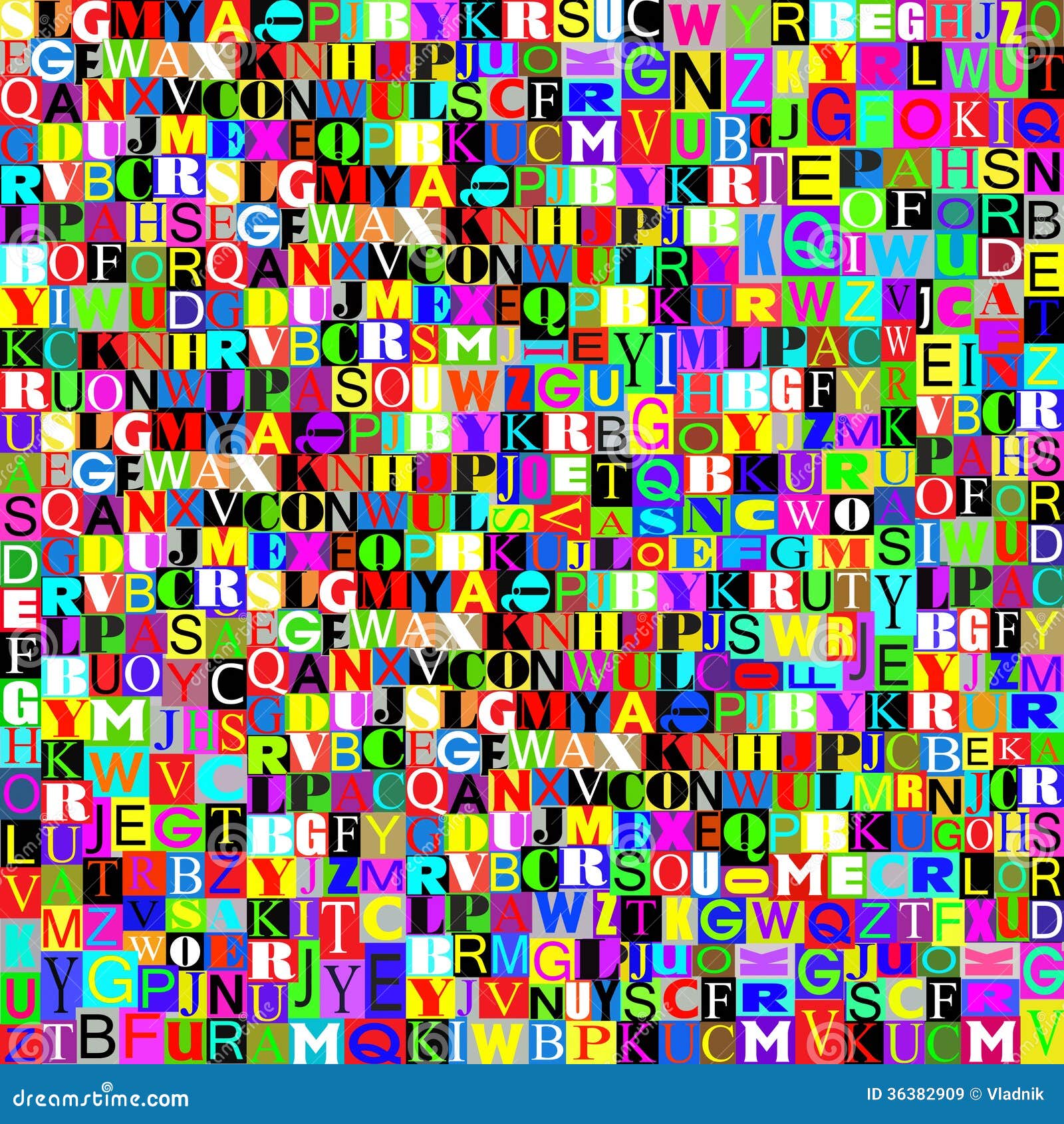 Collage Astratto Delle Lettere Colorate Illustrazione di Stock ...