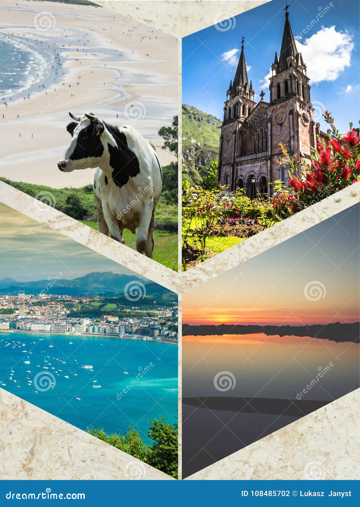 Collage of Asturias Spain Europe Stock Photo - Image of animals ...