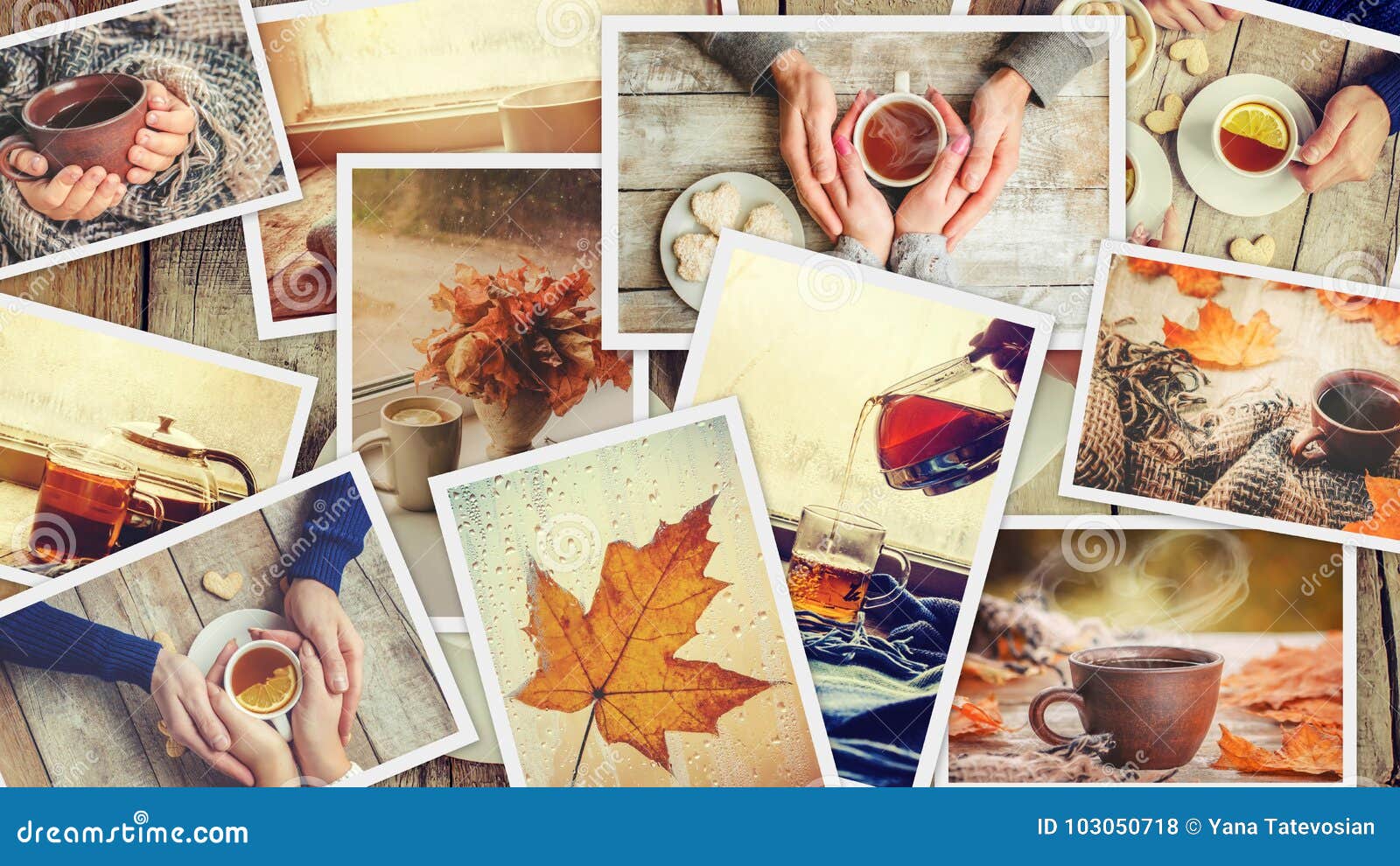 Collage Autumn. Selective Focus Stock Photo - Image of hands, collage ...