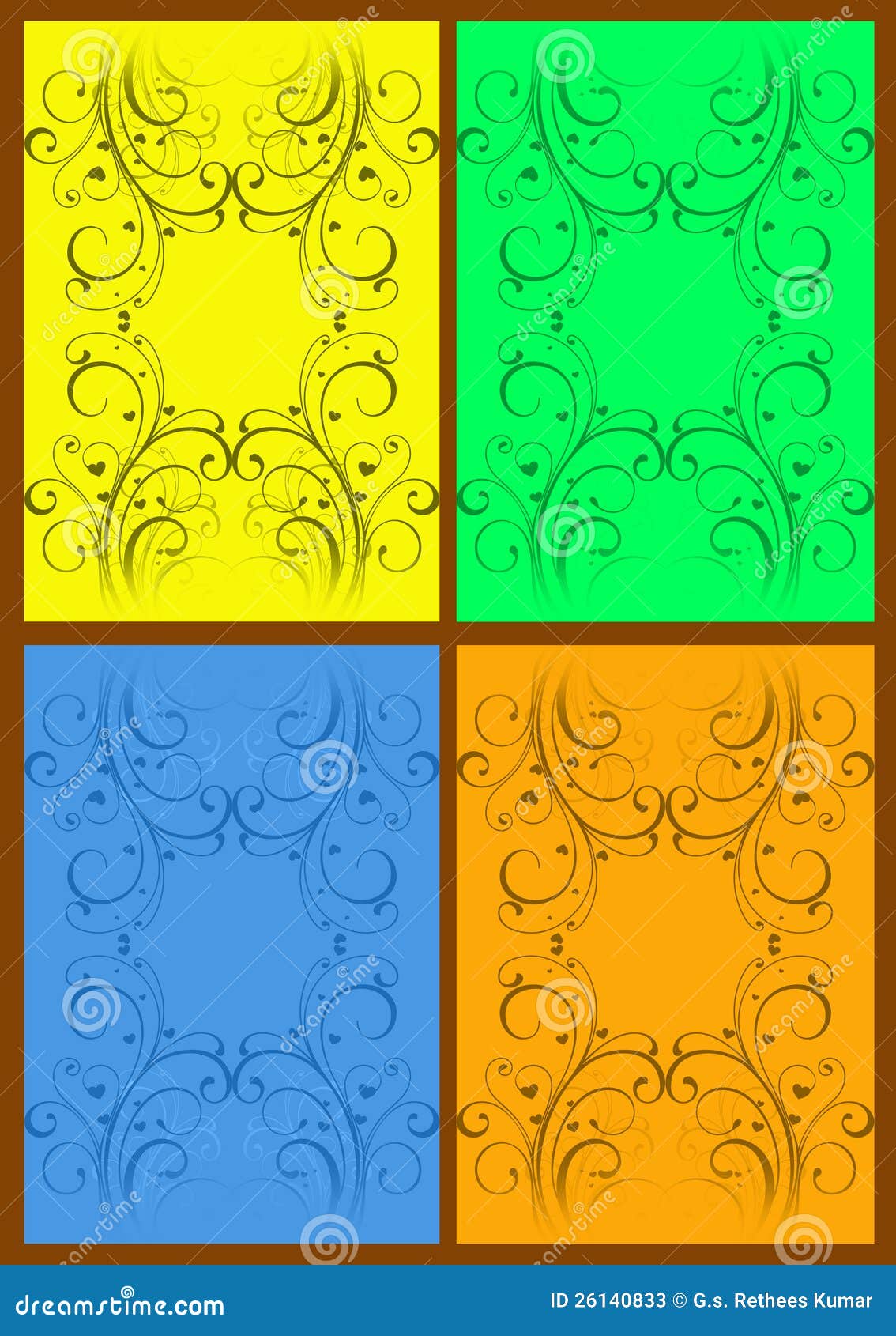 Collage of backgrounds stock illustration. Illustration of yellow ...