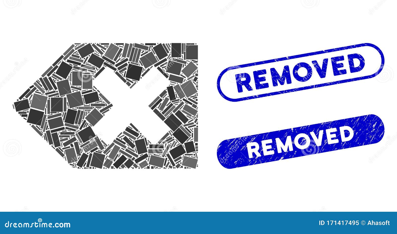 Eliminated Rectangle And Circle Stamp Label Sticker Sign Remove ...