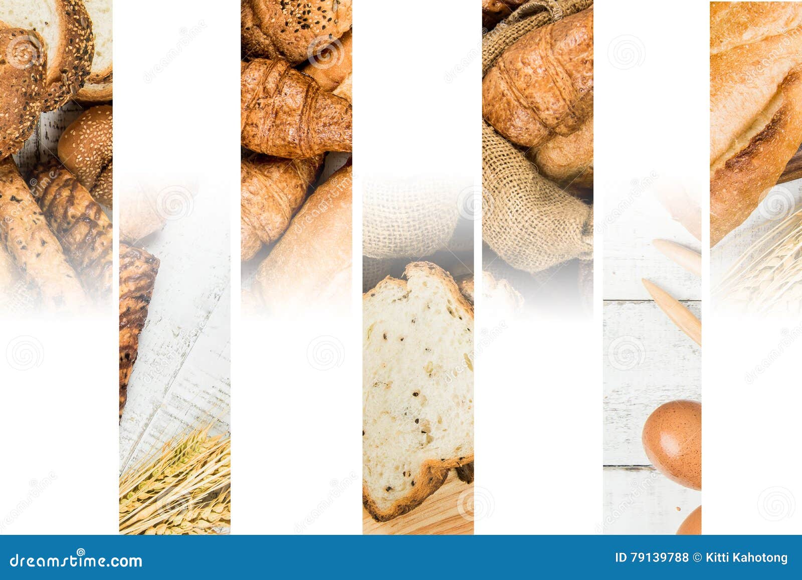 Collage of Bakery Food Close-up for Background Stock Photo - Image of ...