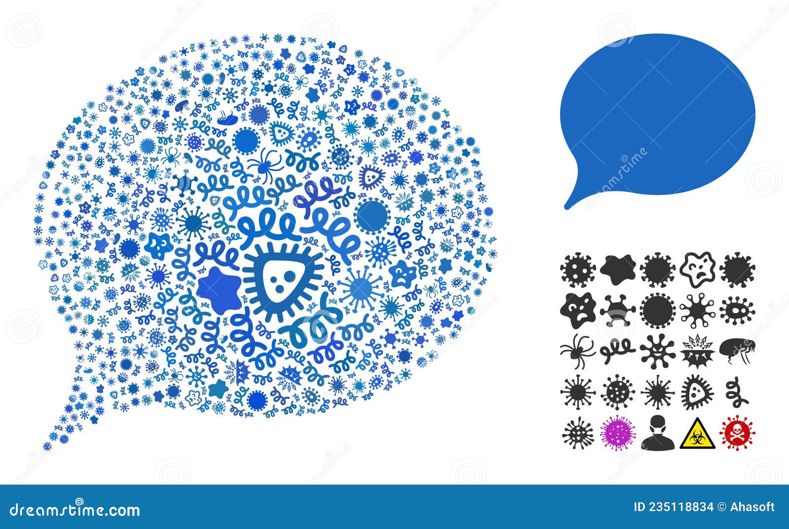 Collage Balloon Icon Of Infectious Pathogens Vector Illustration ...