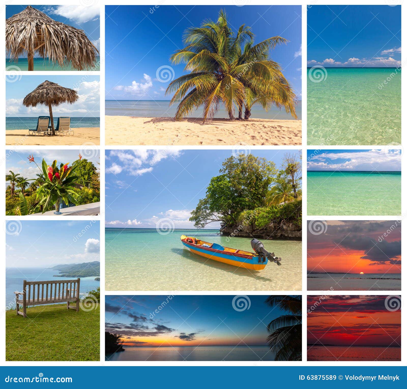 Collage of Beach Holiday Scenes Stock Image - Image of rock, ocean ...