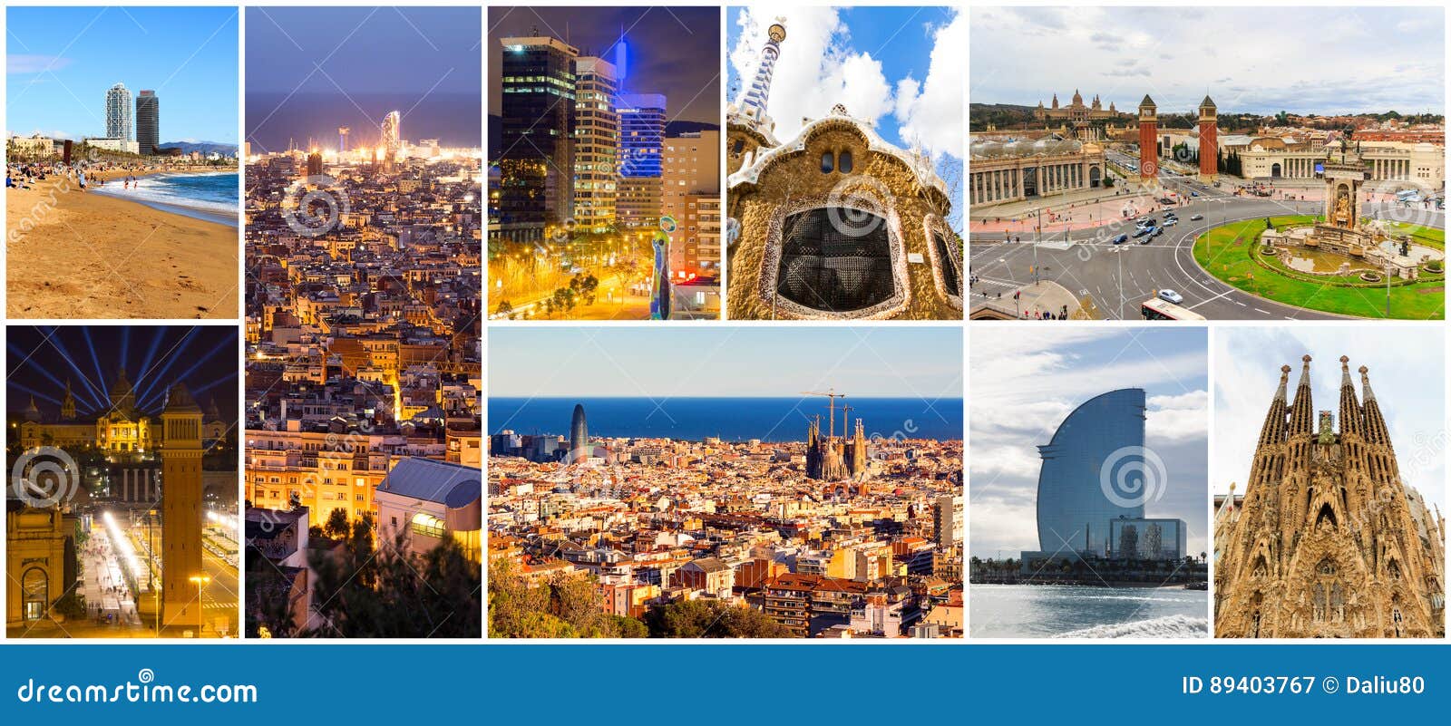 Collage of Beautiful Barcelona. Catalonia Editorial Photography - Image ...