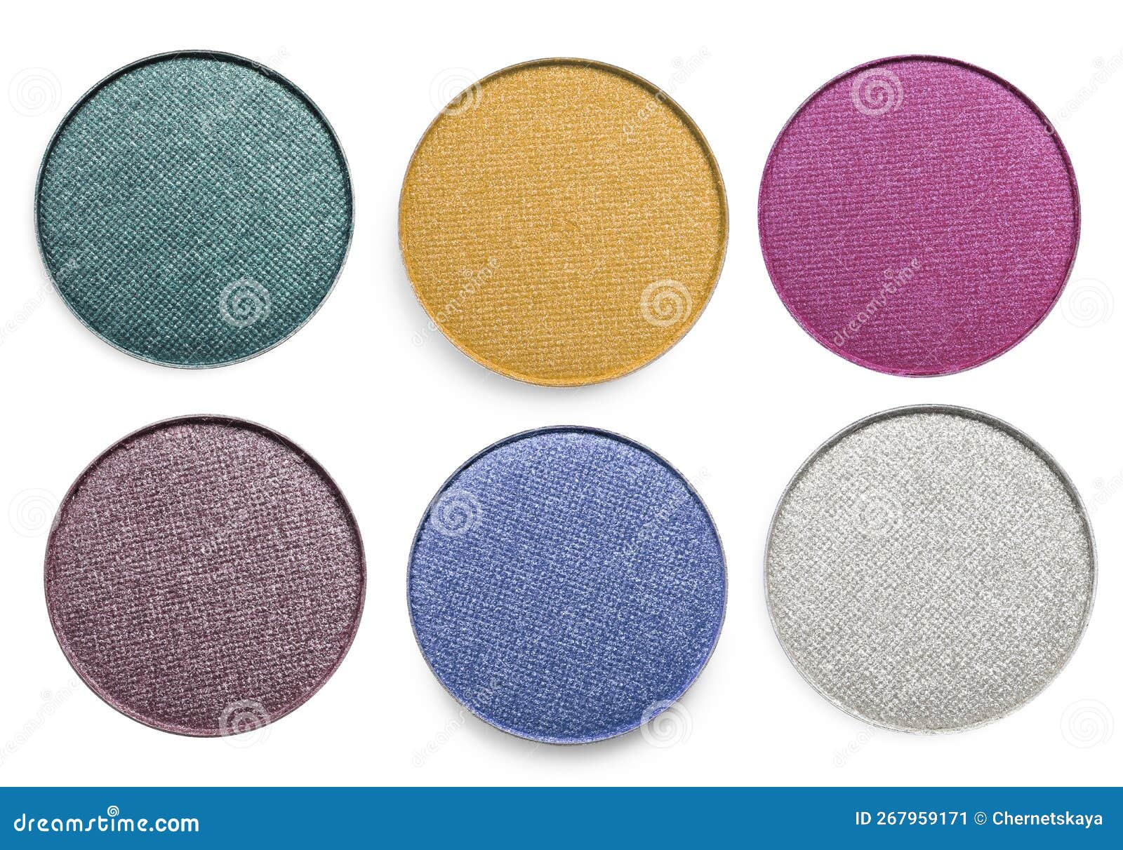 Collage of Beautiful Different Eye Shadow Refill Pans on White ...