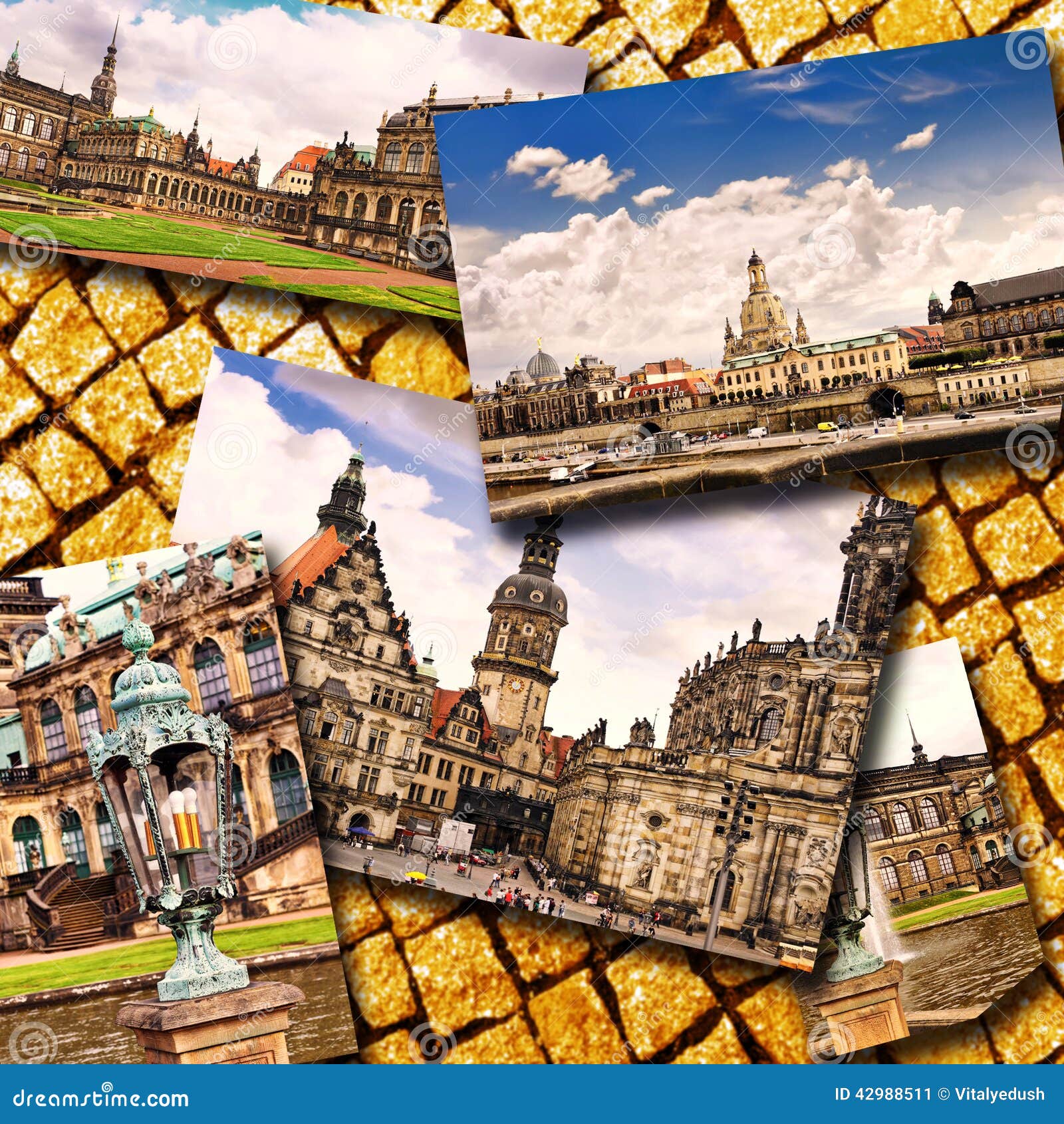 Collage of Beautiful Dresden. Germany. Stock Image - Image of church ...