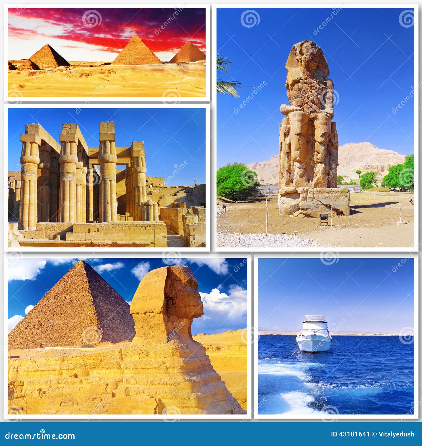 Collage of Beautiful Egypt . Stock Image - Image of landscape, montazah ...