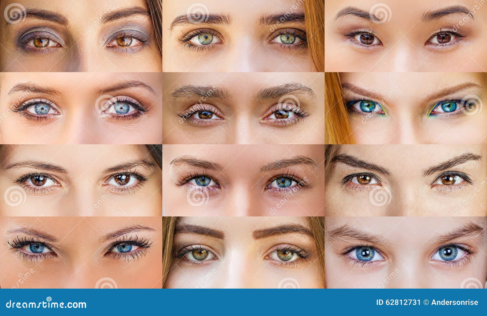 Collage of Beautiful Female Eyes Stock Image - Image of open, blue ...