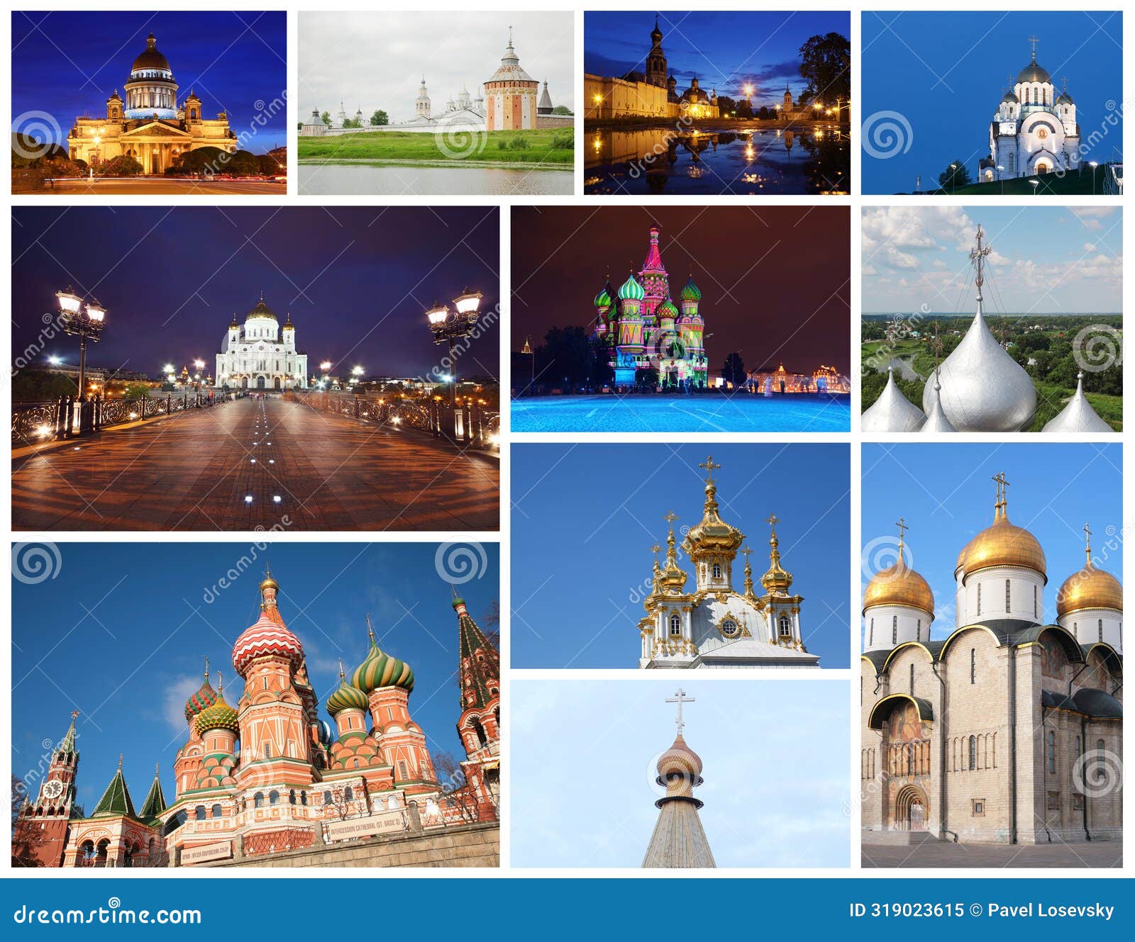 Collage with Beautiful Russian Orthodox Churches, Stock Image - Image ...