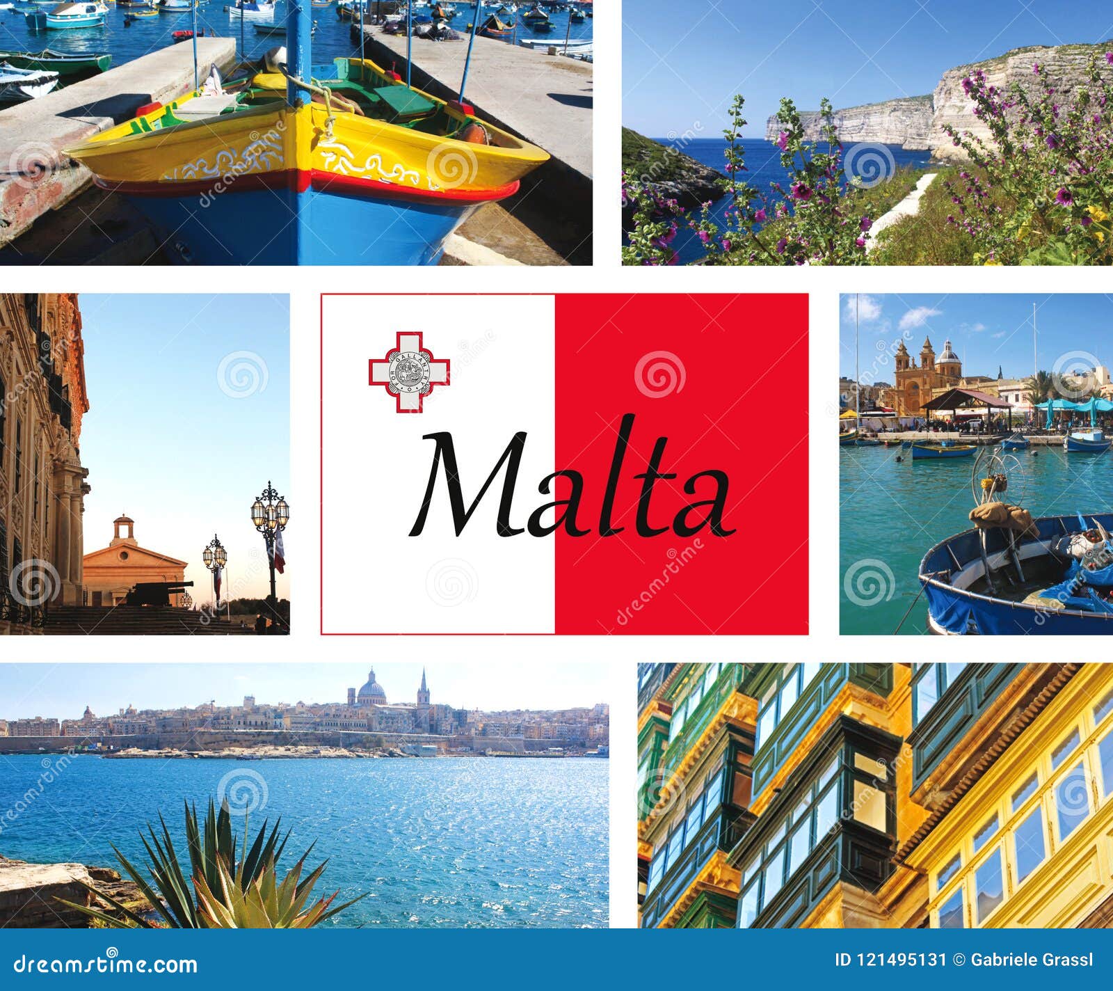 Collage of Beautiful Sights from Malta and Gozo Stock Image - Image of ...