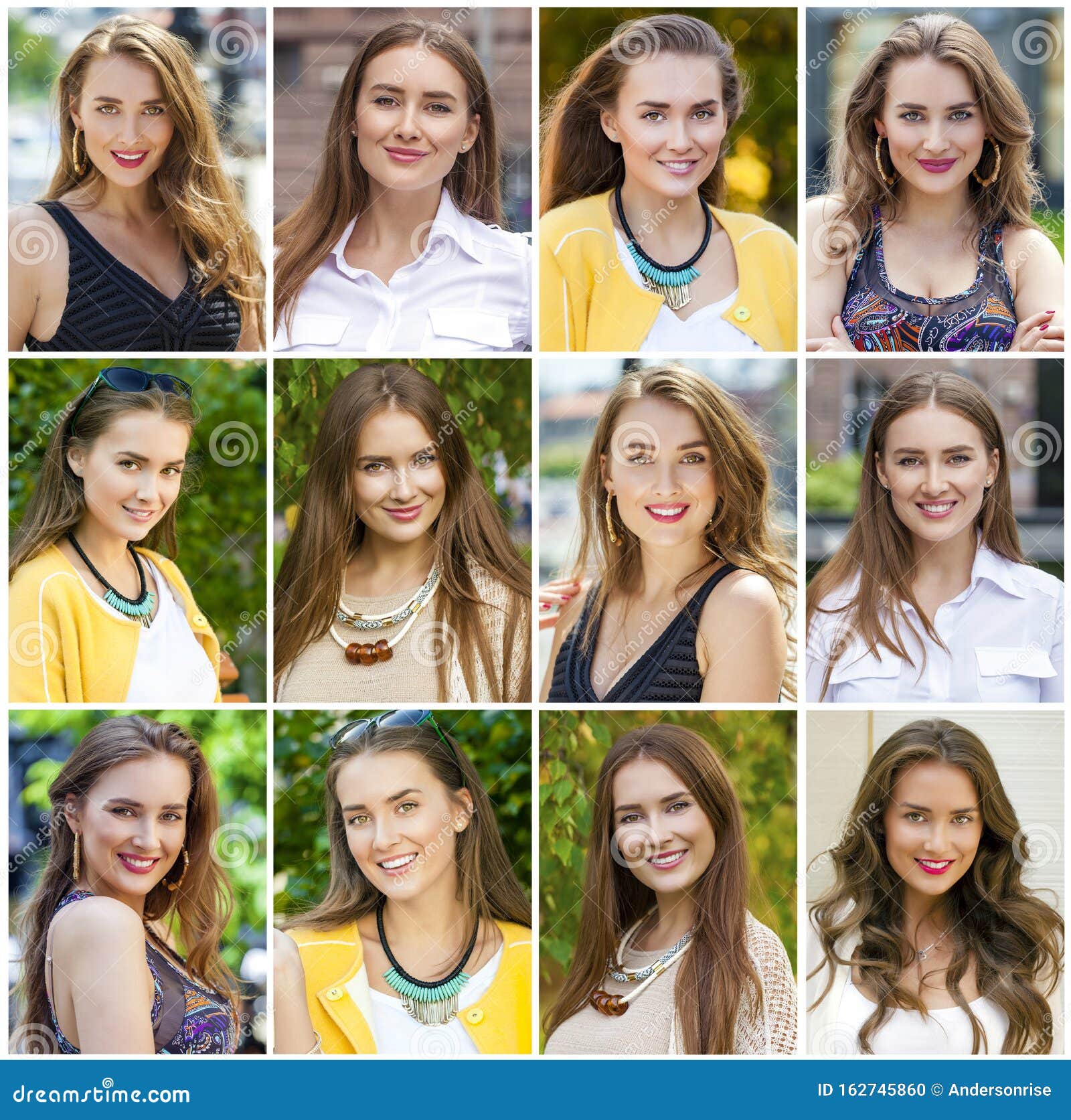 Collage of Beautiful Young Women Stock Photo - Image of head, collage ...