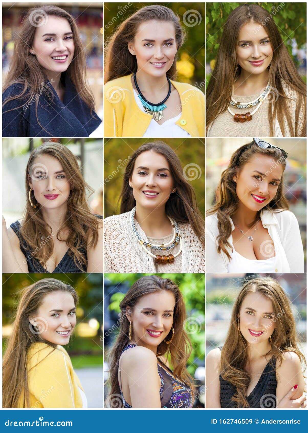 Collage of Beautiful Young Women Stock Image - Image of nature, close ...