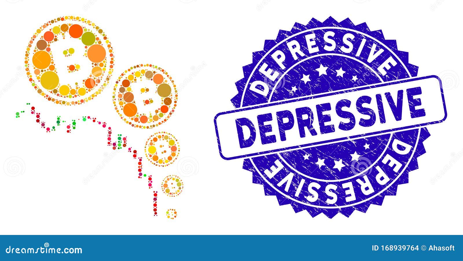 Collage Bitcoin Deflation Chart Icon with Distress Depressive Seal ... Collage Bitcoin Deflation Chart Icon with Distress Depressive Seal ...